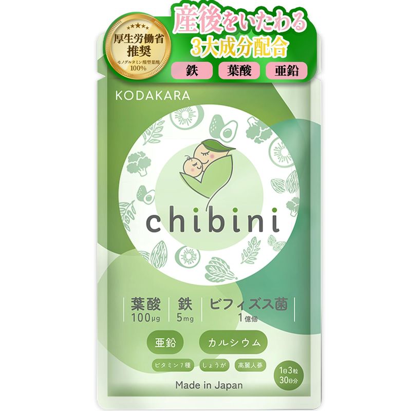 KODAKARA Chibini Folic Acid Supplement, 30 Day Supply, Folic Acid ...