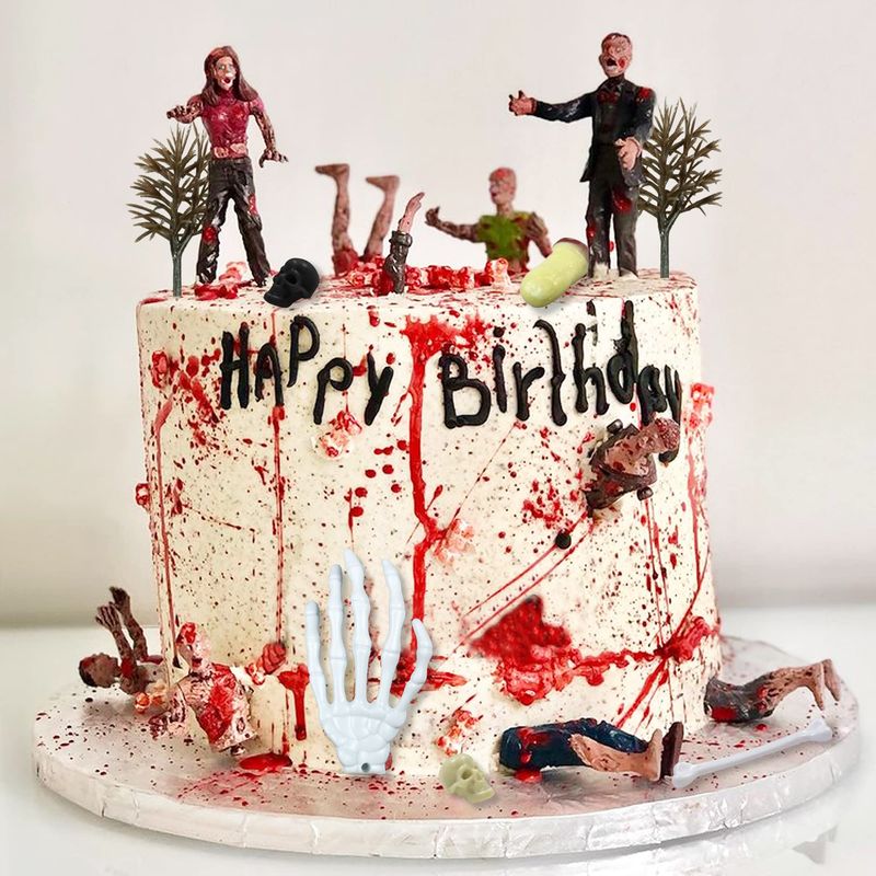 17 PCS Zombie Cake Decoration Zombie Cake Toppers Zombie Figure Themed ...