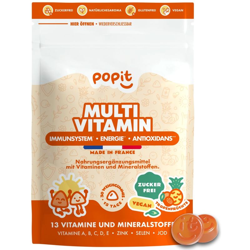 POP IT Multivitamin Gummies Adult - Immunity & Energy - No Sugar, Vegan ...