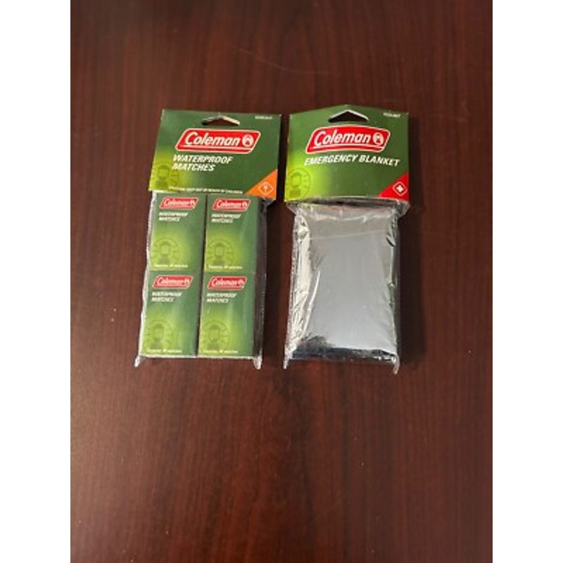 Coleman Emergency Blanket & Waterproof Matches. New.See Photos For Type ...