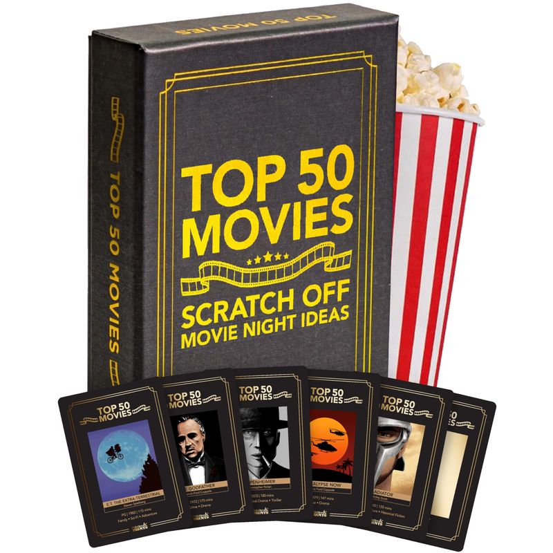 Premium Movie Night Scratch Off Cards – Gifts for Movie Lovers – End Movie Night Indecision With ...