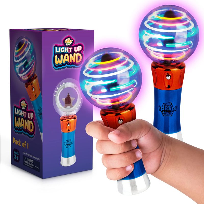 IPIDIPI TOYS Spinning Light Up Wand for Kids – LED Magic Sensory Globe ...
