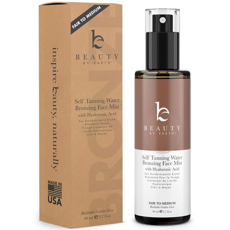 Beauty by Earth Self Tanning Face Mist - Fair to Medium Fake Tan Face ...