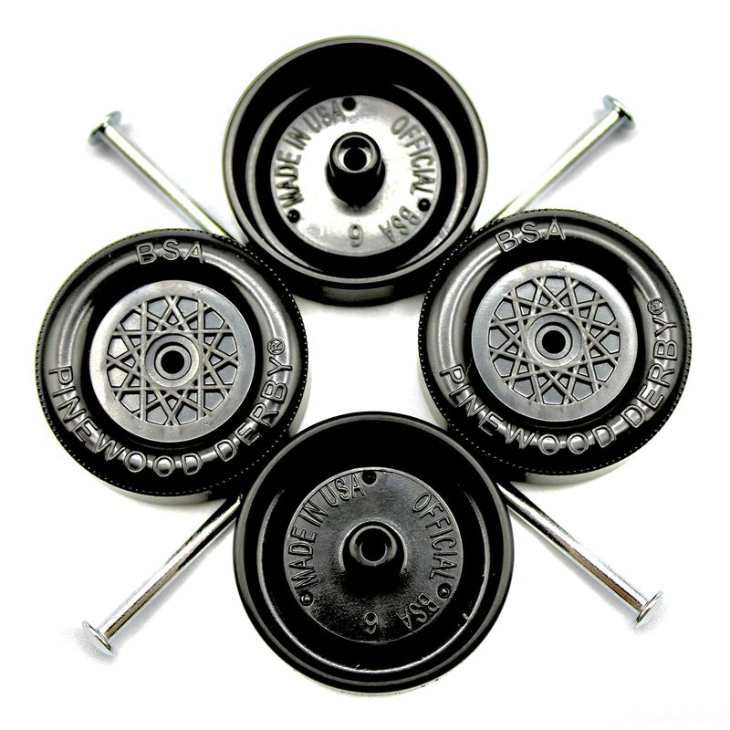 Pine Derby Car BSA Speed Wheels and Axles Kit | Professionally Lathed ...