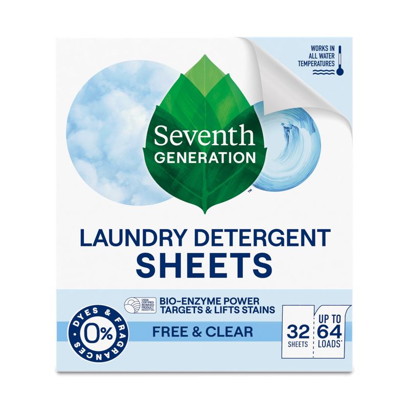 Seventh Generation Laundry Detergent Sheets, Up to 64 Loads, Free ...