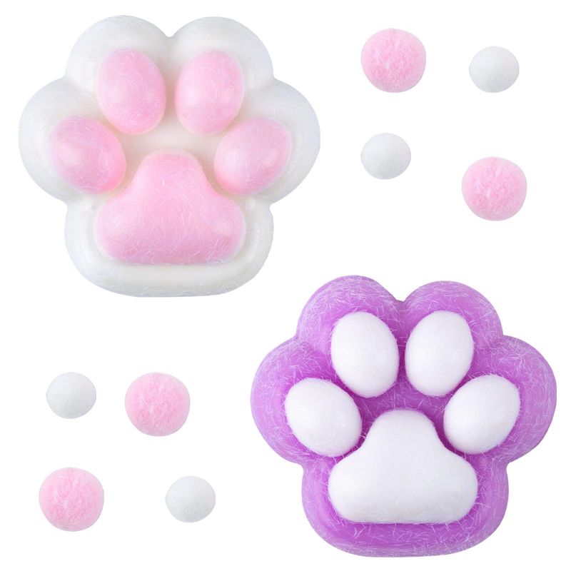 AWAVM 2PCS Cat Paw Squishy Toys, Cute Soft Fidget Toys, Children's ...
