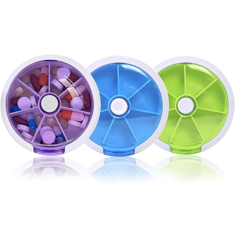 Pill Organizer Weekly 3PCS,INVODA Pill Case 7 Day 3 Times Medicine Pill ...