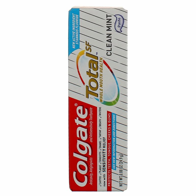 Colgate Total Toothpaste, Clean Mint, Travel Size, 0.88 Ounce (Pack of ...