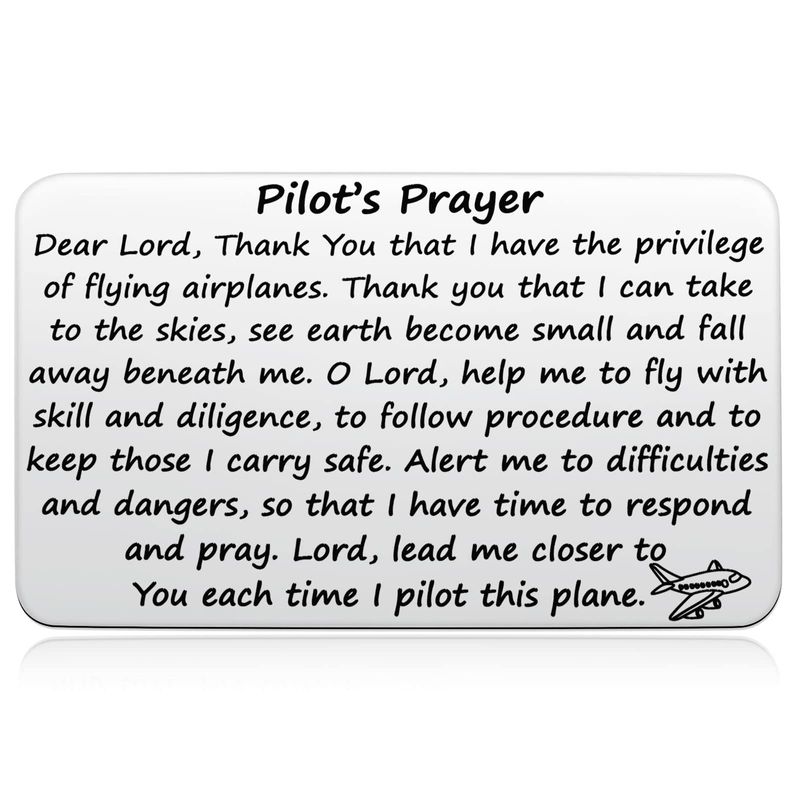Aesnefe Pilot’s Prayer Wallet Card for Pilot Boyfriend, Aviation Gifts ...