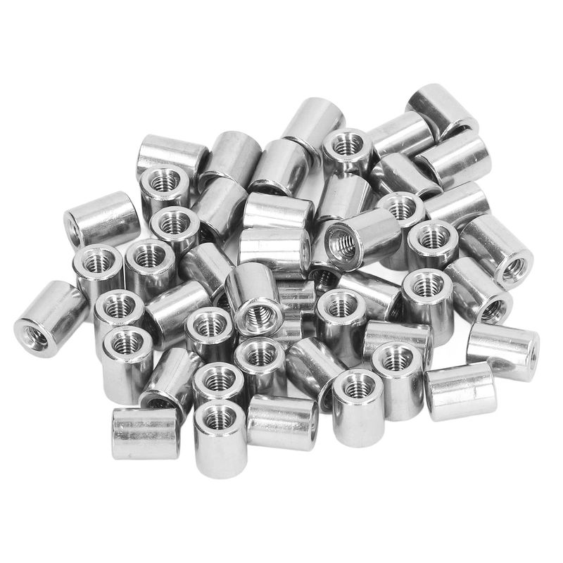 50Pcs Round Connector Nut M4 X 0.7-8-L10mm Female Thread Coupling Nut ...