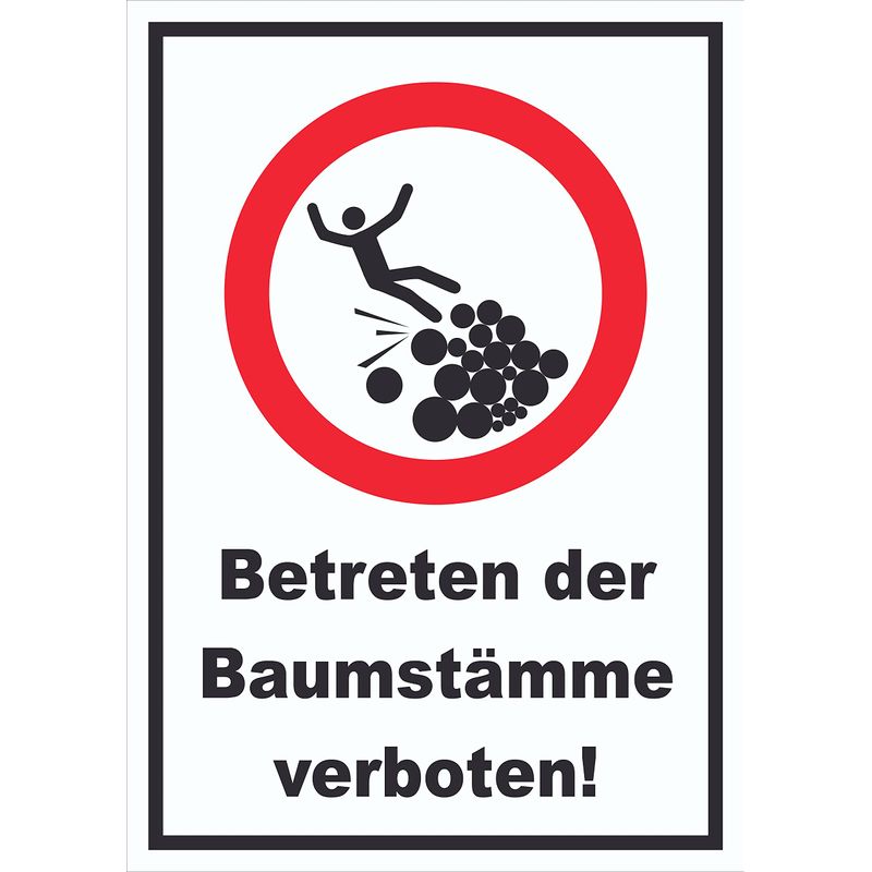 HB-Druck Baumstämme betreten verboten Sign A4 (210 x 297 mm) - Online ...