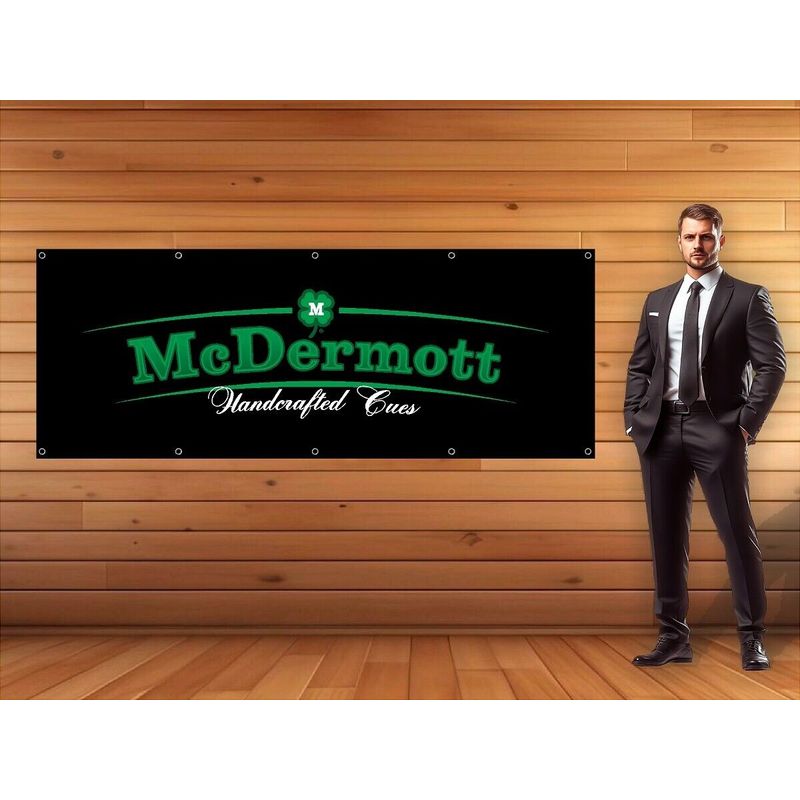 MCDERMOTT Cues 36in x 96in Vinyl Banner - Billiards Mancave Pool Bar ...