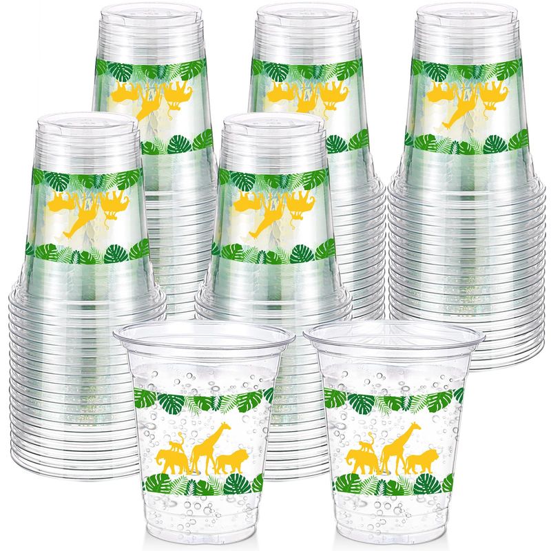 Funnymoom 60 Pack Jungle Safari Animals Cup 12 oz Wild Animals ...