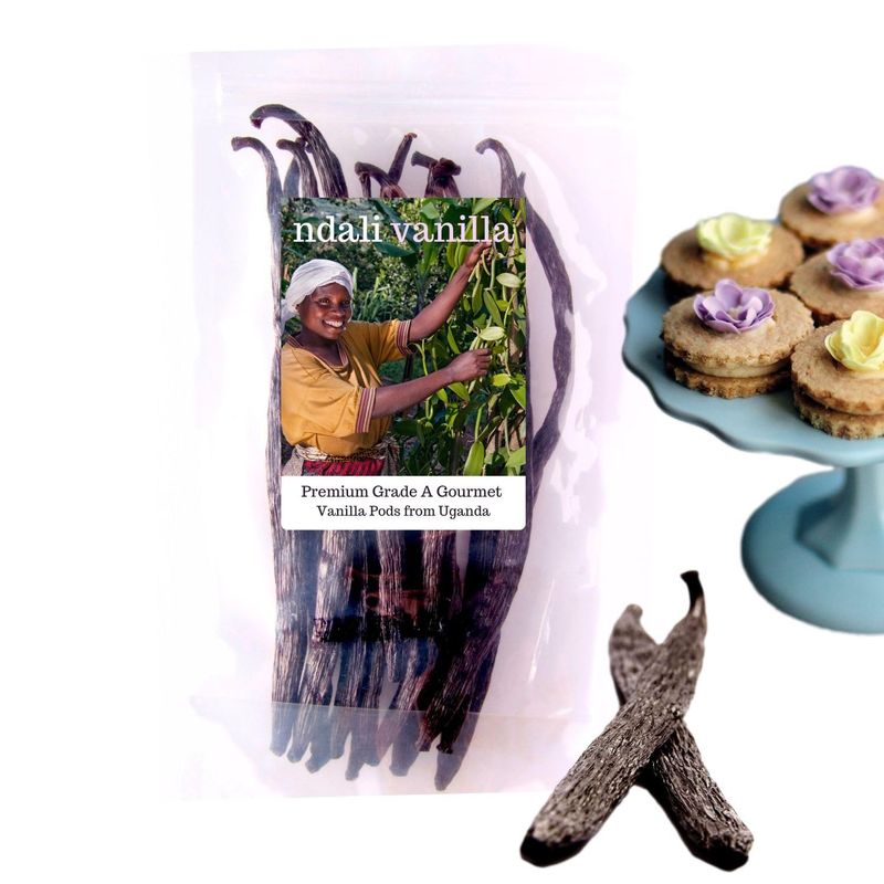 Ndali Vanilla Beans - 12 plump, long vanilla pods in resealable pouch ...