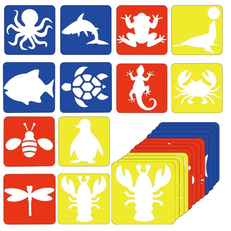 JIYIN 12 Pcs Stencils for Kids, 8 Inches Drawing Stencils Chalk ...