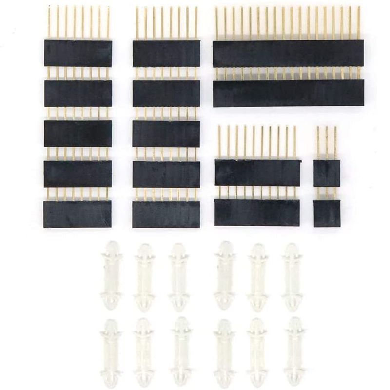 Treedix 2 Sets Pin Socket Pin Header Kit Female Single Row Double Row 2 ...