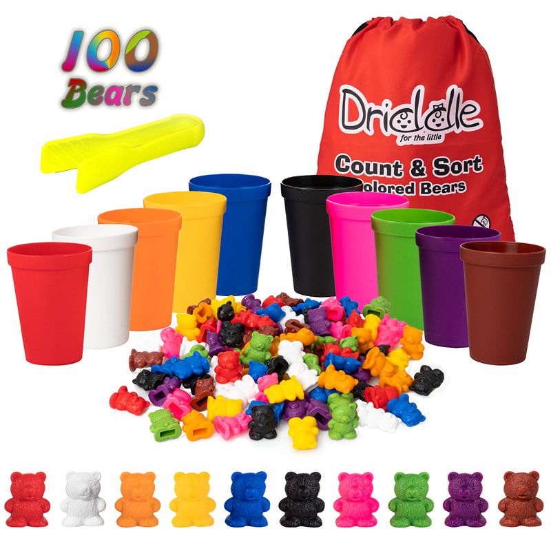 Colorful Counting Bears with Matching Cups - 100 Bears - Sort, Count ...
