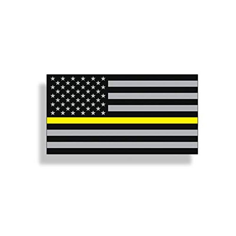 Vinyl Sticker Decal Dispatcher Police Yellow Line American Flag 911 ...
