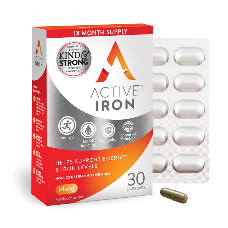 Active Iron Supplement | 30 Iron Capsules | Non- Constipating | Fights ...
