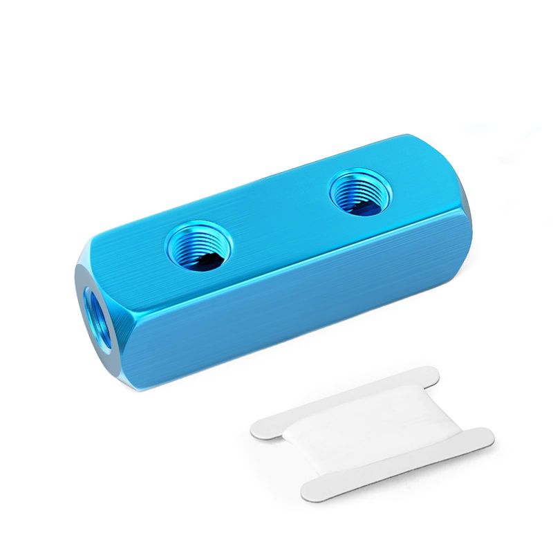 TAILONZ PNEUMATIC 1/4" Blue 2 Way 5 Port Pneumatic Shunt Aluminum Block ...