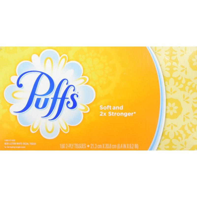 Puffs White Facial Tissue, 2-Ply, 180 Sheets/Box - Online Marketplace ...