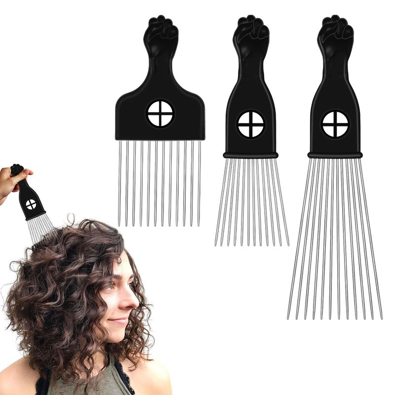 3 Pcs Afro Comb Metal Metal Comb Metal Afro Comb Afro Comb for Curly ...