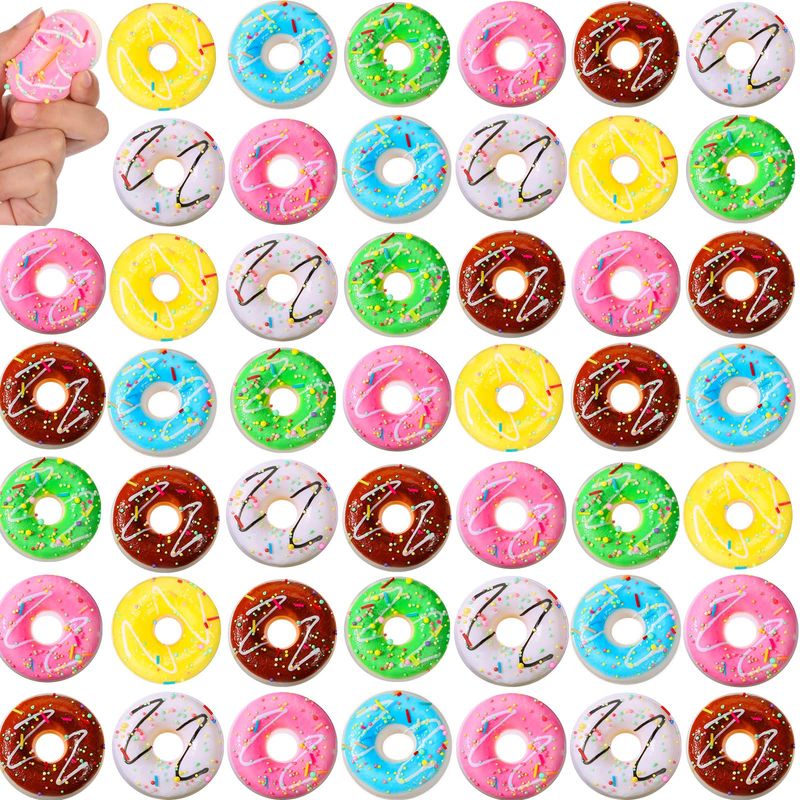 Macarrie 50 Pcs Donut Stress Balls Donut Party Favors Donut Squeeze ...