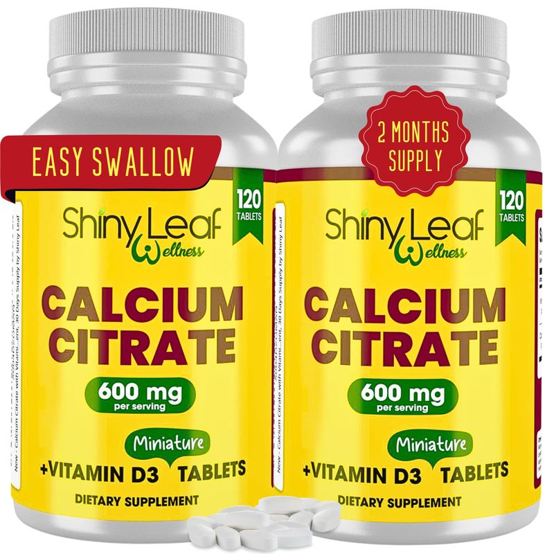 Shiny Leaf Calcium Minis 600 mg - Daily Tablets of Calcium Citrate ...
