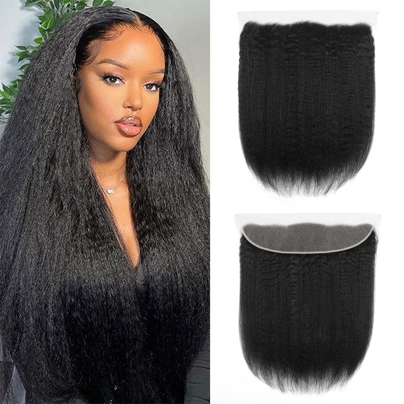 kinky Straight Frontal Closure 13x4 Ear To Ear HD Lace Frontal Closure ...