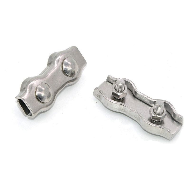 4-Pack M3 Stainless Steel Wire Rope Clip Cable Double Clamp Buckle ...