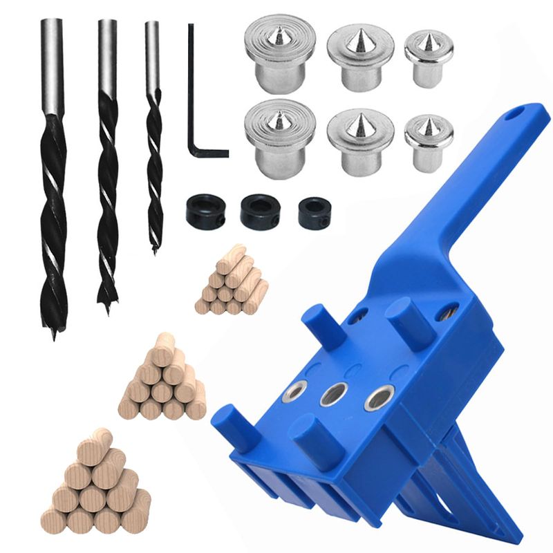 Oiieco 44Pcs Handheld Dowel Jig Kit, Wood Drilling Doweling Hole Saw Tools,Wood Drilling Hole ...