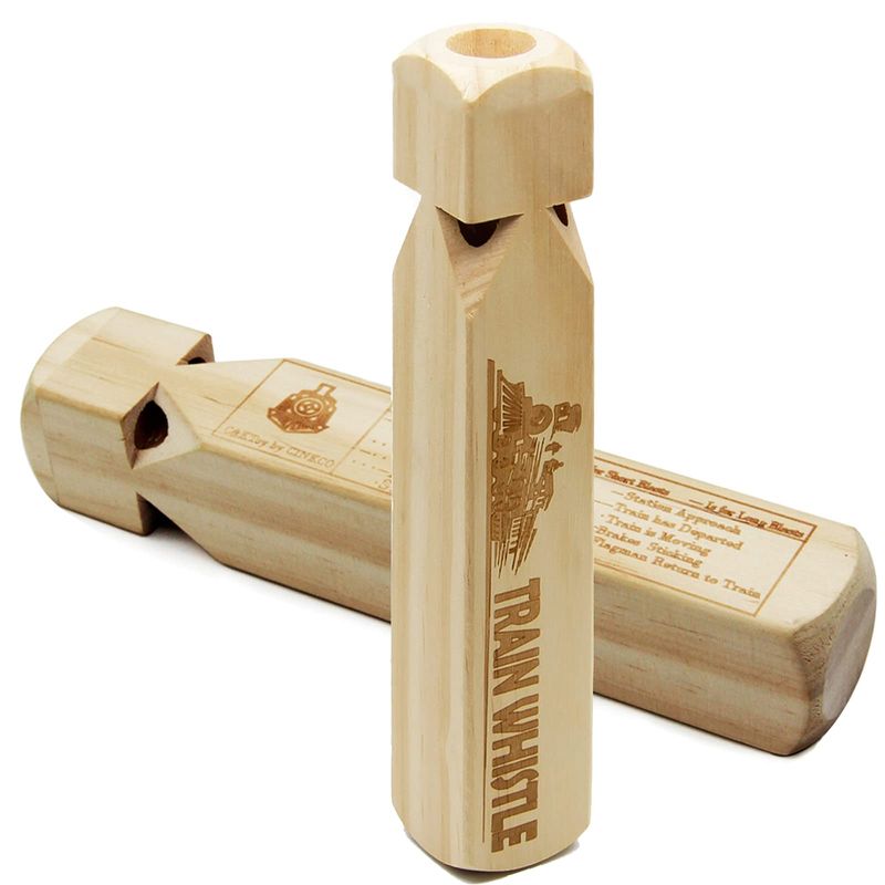 Wooden Train Whistle (2 Pack) 4 Tone Educational,Party favors Toy Gift ...