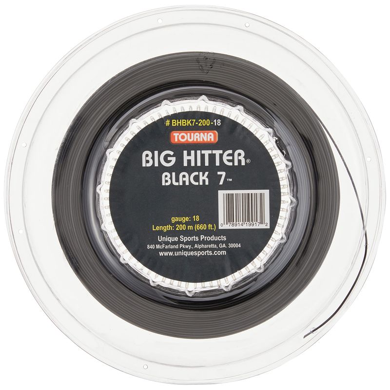 Tourna Big Hitter Black7 Ultimate Spin Polyester, Black (BHBK7-200-18 ...