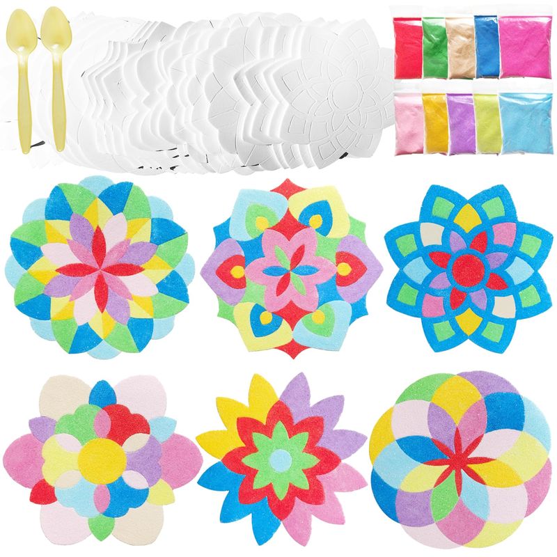MLOLM 30 Sets Diwali Mandala Sand Art Kits Self Adhesive Rangoli ...