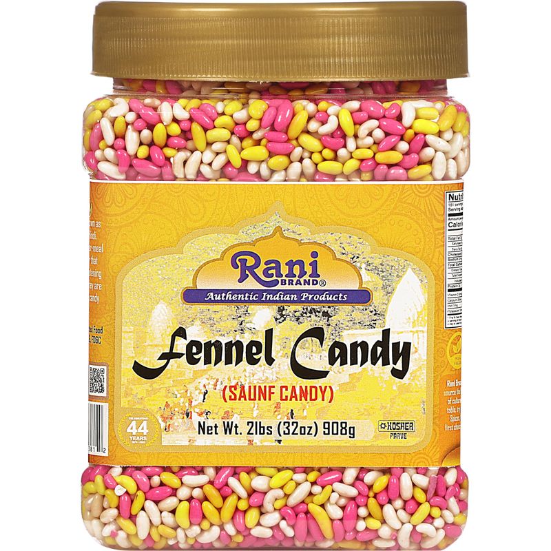 Rani Sugar Coated Fennel Candy 2lbs (32oz) 908g Bulk, PET Jar ~ Indian ...
