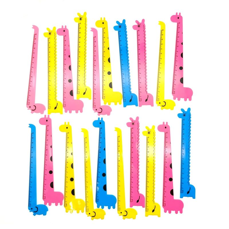 JZK 20 X Cute Animal Ruler 15cm Plastic Giraffe Ruler Straight Ruler ...