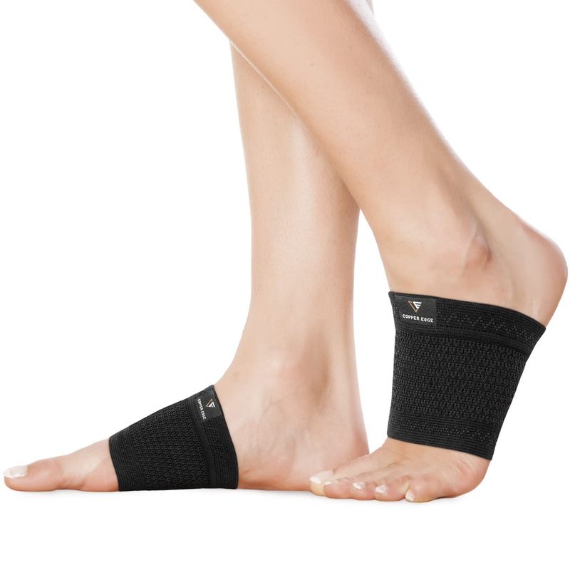 Copper Edge Copper Arch Support for Plantar Fasciitis. 2 Half Socks ...