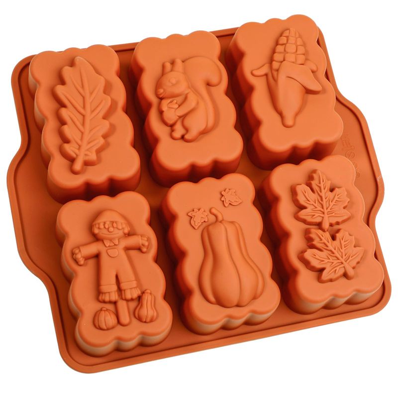 Kamehame Silicone Harvest Mini Loaf Pan, Fall Rectangular Silicone Mold ...