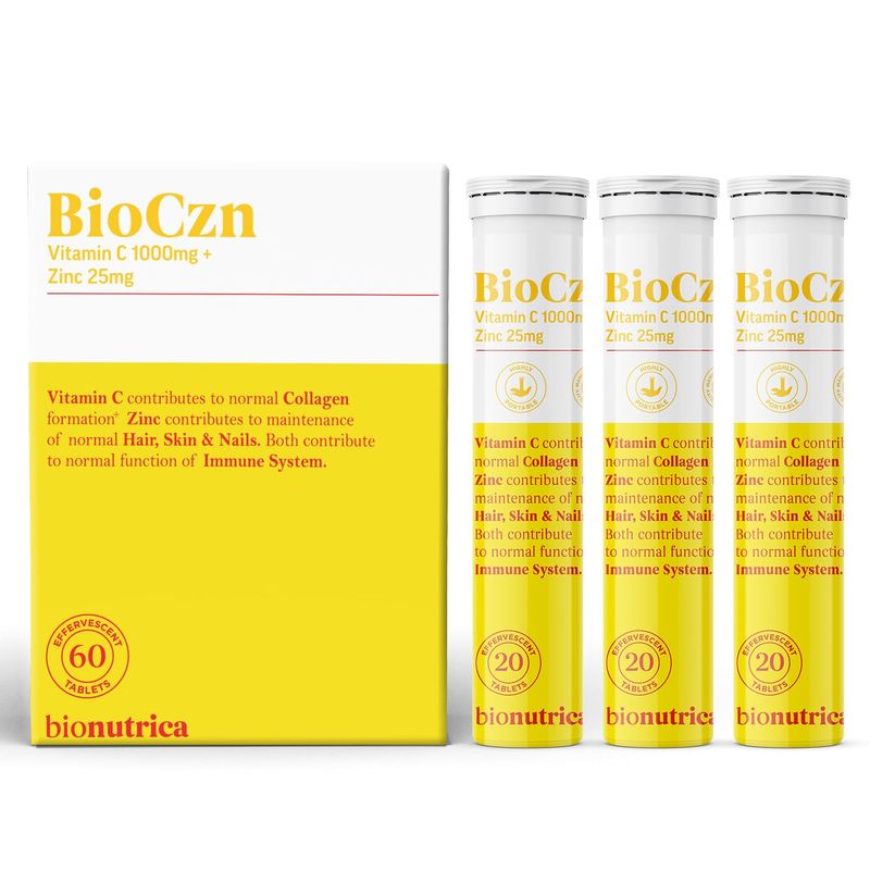 BioCzn- Vitamin C 1000mg and ZinC 25mg- 60 Effervescent Tablets (Pack ...