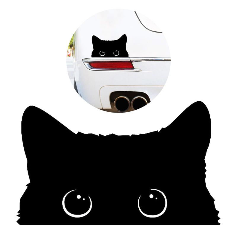 Black Cat Car Stickers, Peeking Cat Sticker, Funny Car Bumper Decal ...