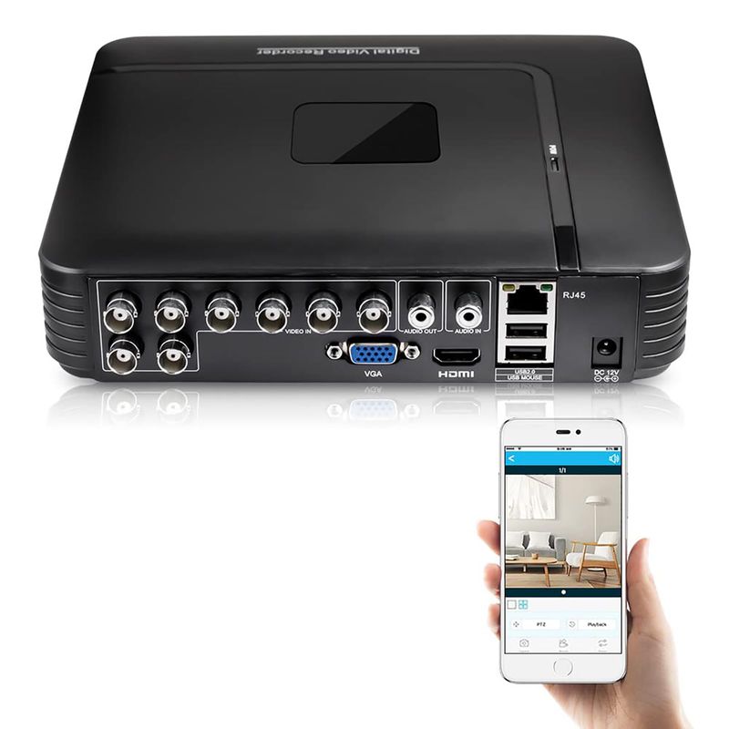 1080P 8CH Surveillance DVR Recorder H.265+ Standalone 4-in-1 CCTV ...