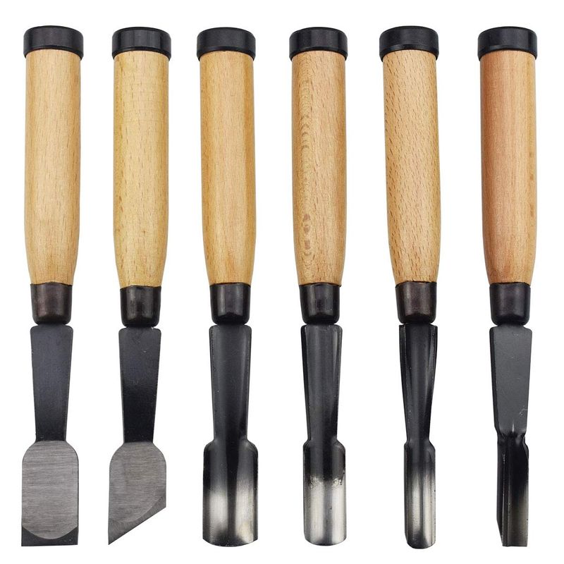 6Pcs Professional Wood Carving Tools, Wood Chisel Knife Set, Carving ...