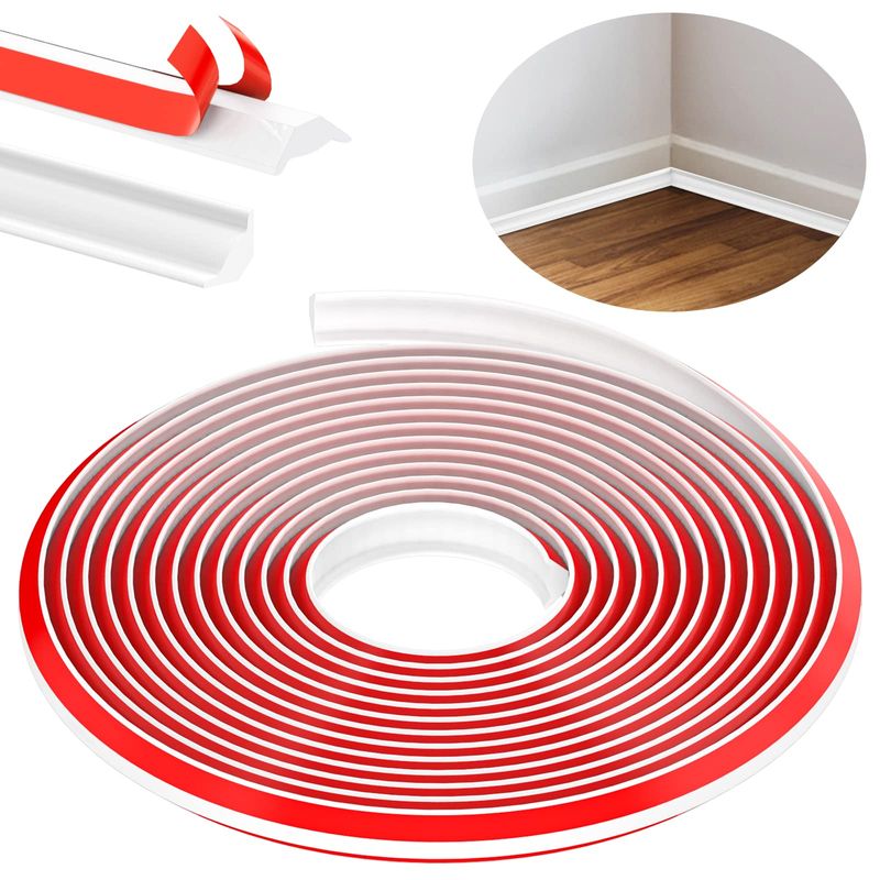 TPE Quadrant Trim, 6M Flexible Moulding Wall Corner Trim Self Adhesive ...