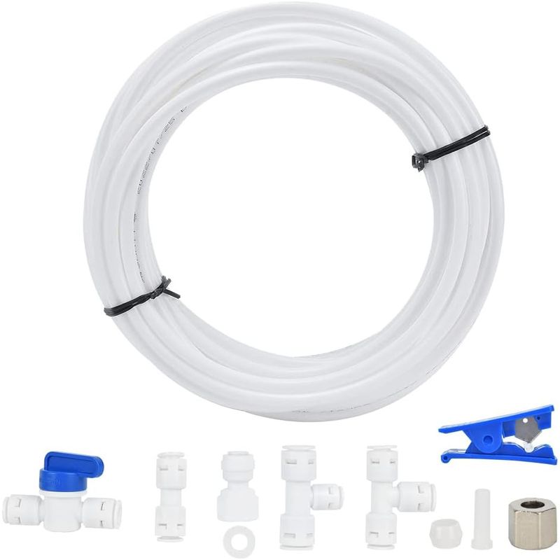 Ice Maker Water Line Kit, 39.4Ft 1/4" OD Water Line with Reverse ...
