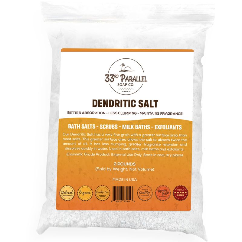 DENDRITIC Salt | 2 lbs | Premium Fine Grain for Bath Salts, Scrubs ...