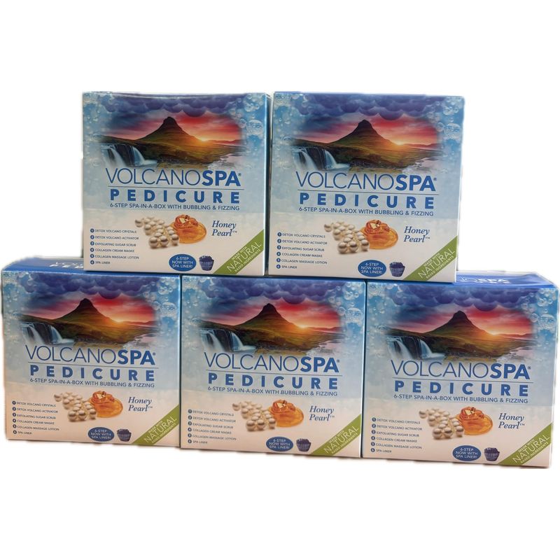Volcano Spa Pedicure 6-Step Spa-In-A-Box With Bubbling & Fizzing,Honey ...