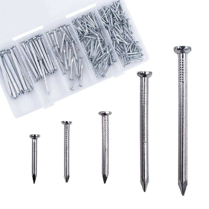 OMOTOOL Brick Steel Nails Assortment Kit (220 pcs), Galvanized Concrete ...