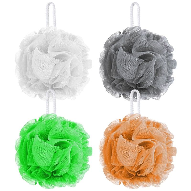 ANGIX 4 x Loofah, Ultra Soft Mesh Pouf Bath Sponge for Men and Women ...