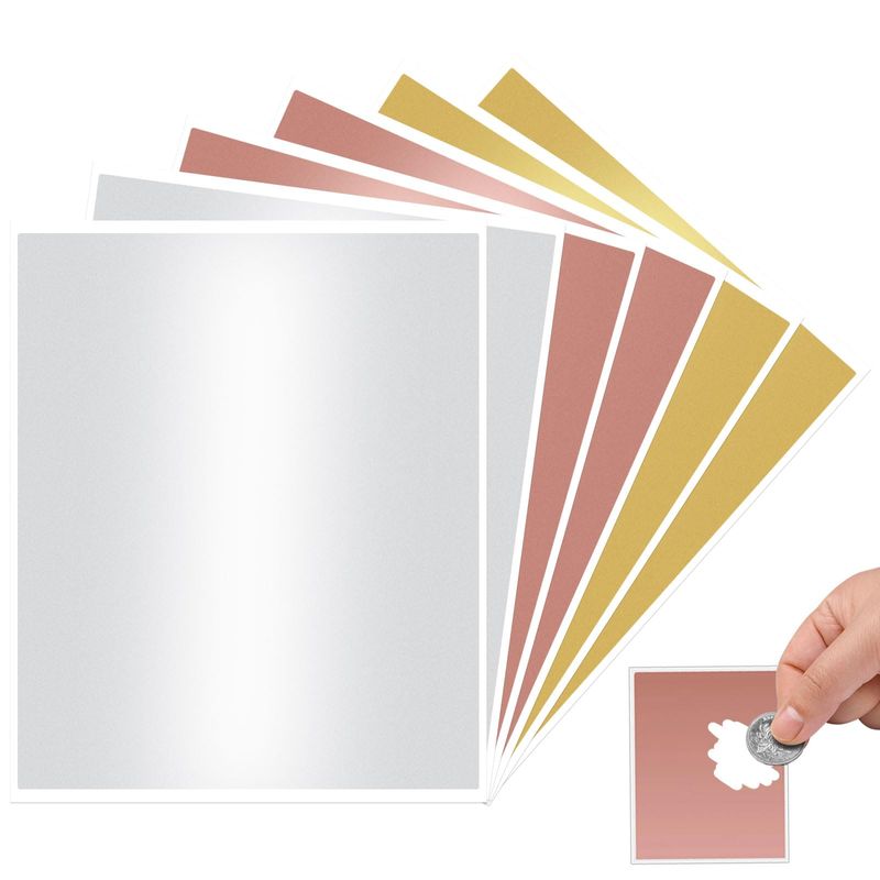 Luckwaii Pack of 6 Large Scratch Stickers, DIY Scratch Cards and Golden ...