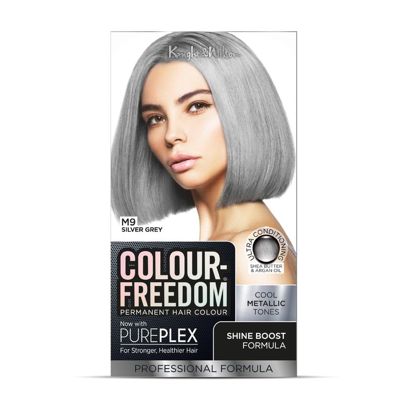 Colour Freedom Metallic Silver Grey Permanent Hair Dye with PurePlex ...